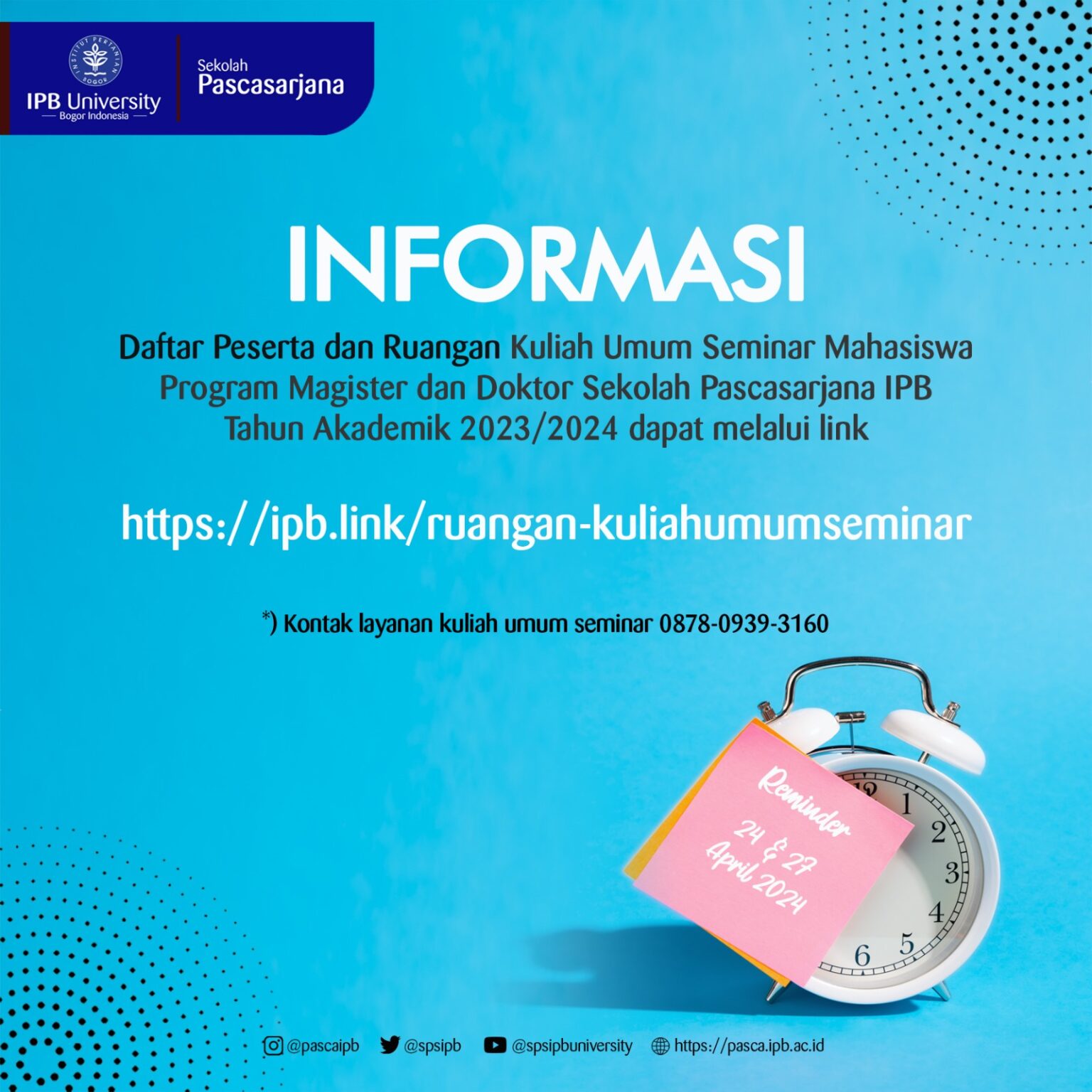 Daftar Peserta dan Ruangan Kuliah Umum Seminar Mahasiswa Program Magister dan Doktor Sekolah ...