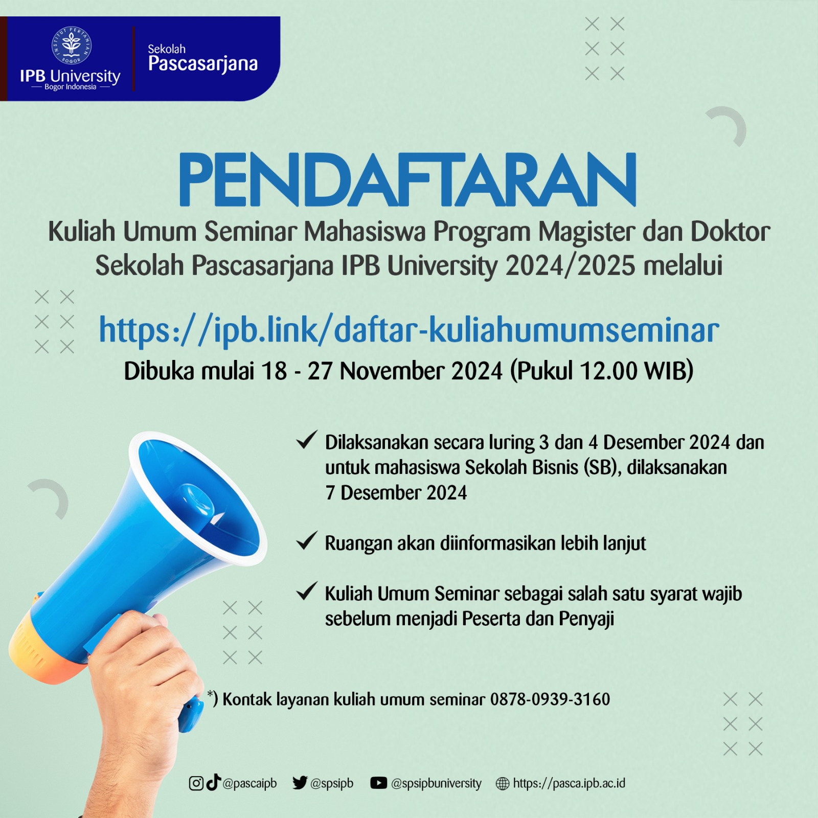 Pendaftaran Kuliah Umum Seminar Mahasiswa Pascasarjana IPB 2024/2025 ...